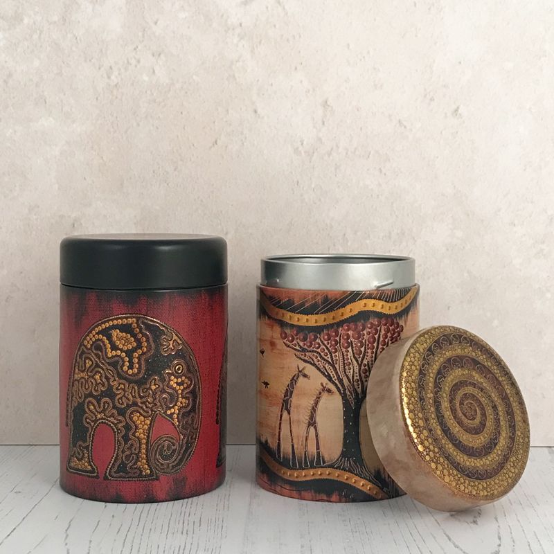 Buy set of two Africa Tea Caddies Online - Cup of Tea