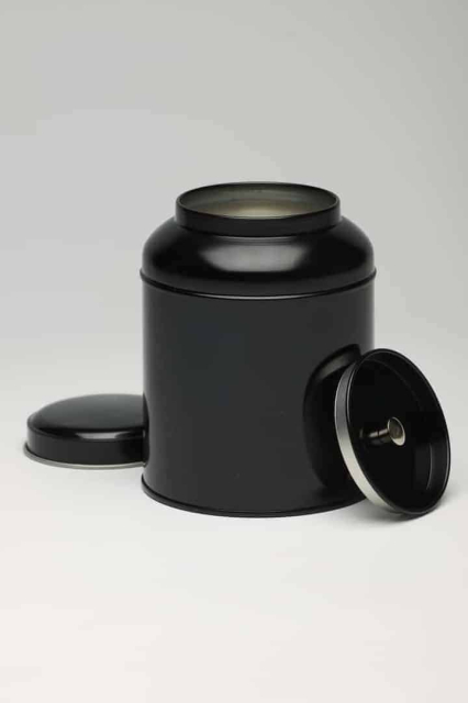Buy Dome Black Double Lid Tea Caddy 250g - Cup of Tea